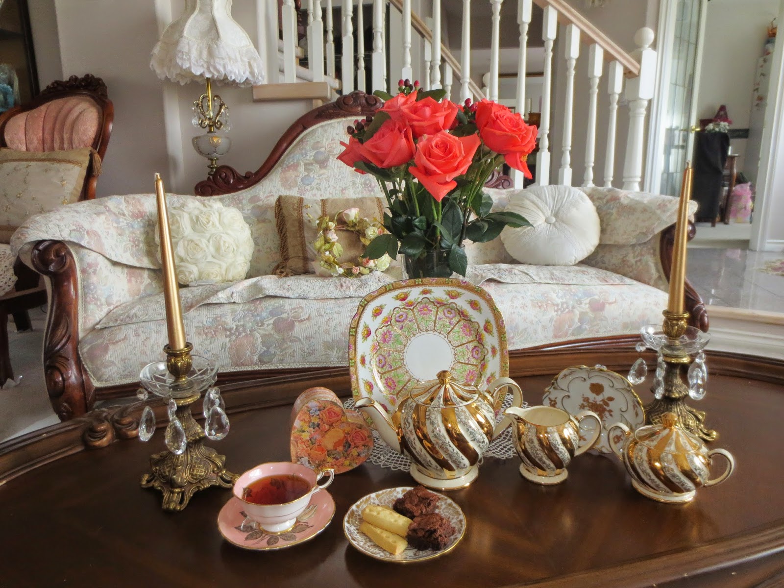 Karen's Cottage and Castle: A Coral Tea by the Settee